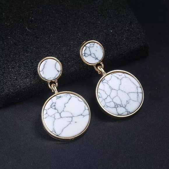 Jewelry | Circle Acrylic Marble Stone Earrings | Poshmark